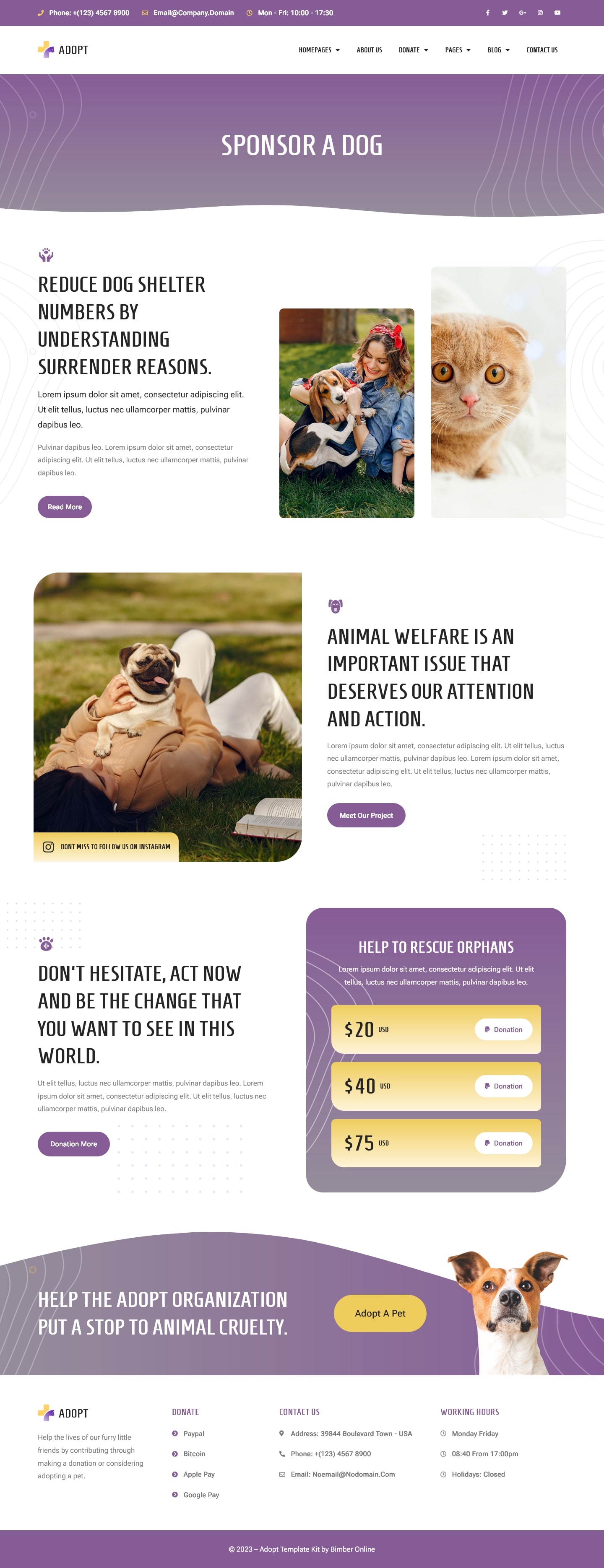 Adopt - Adoption Service & Charity Elementor Template Kit by BimberOnline