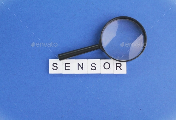 alphabet with the word sensor. the concept of sensor or device scanning ...