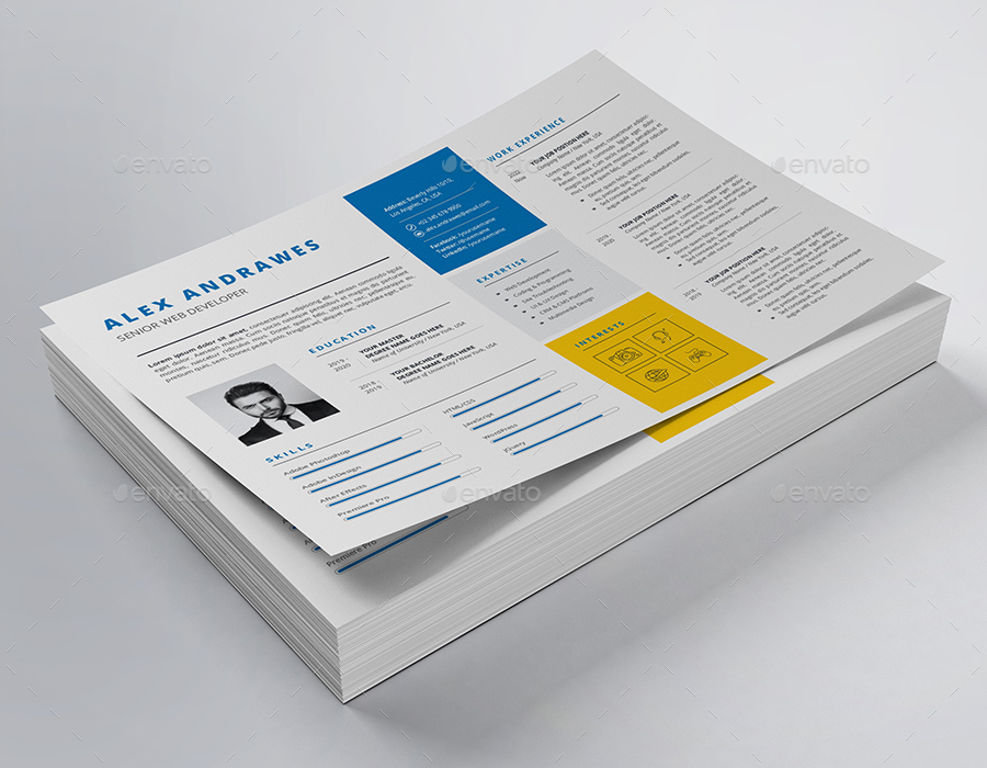 Landscape Resume/CV, Print Templates | GraphicRiver