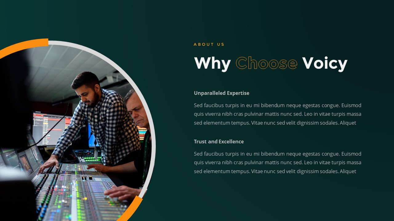 Voicy - Music Recording Studio PowerPoint Template, Presentation Templates