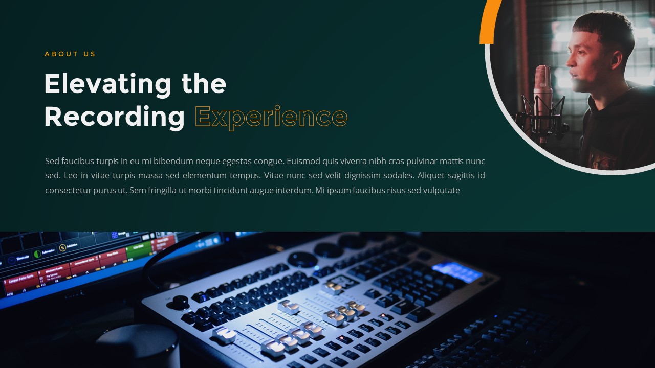 Voicy - Music Recording Studio PowerPoint Template, Presentation Templates