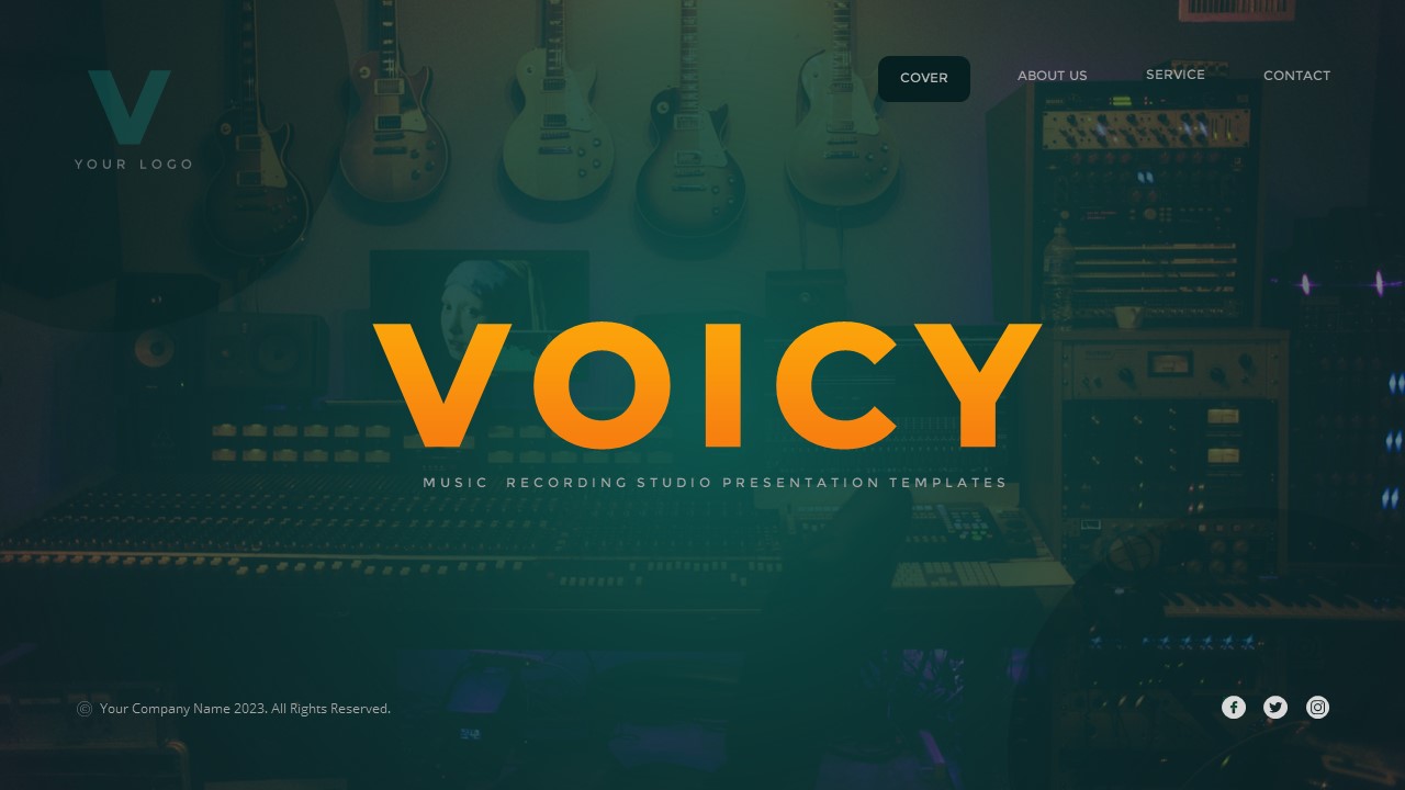Voicy - Music Recording Studio Keynote Template, Presentation Templates