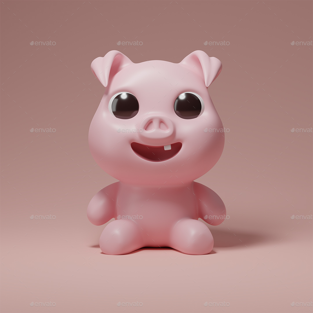 3D Character Illustration Piggy, Graphics | GraphicRiver