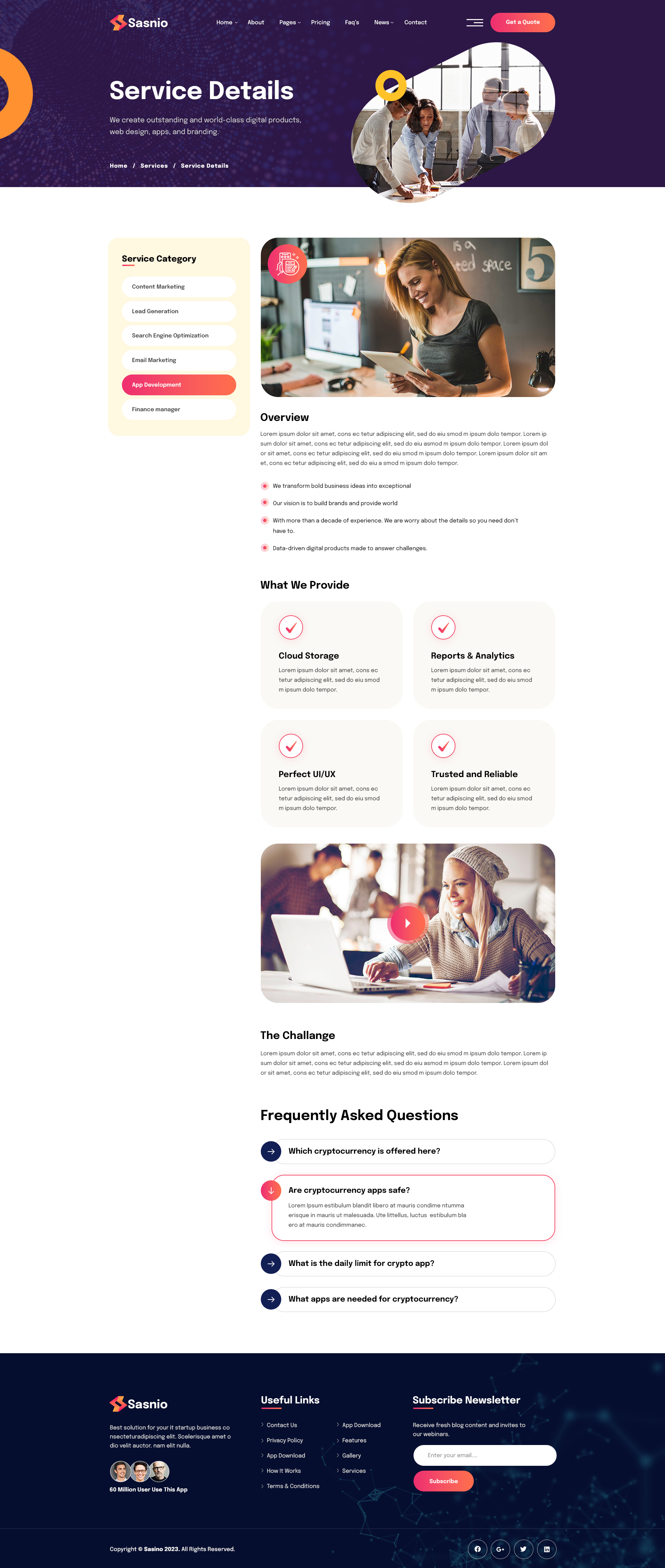 Sasnio | Saas Software & Startup Agency PSD Template by winsfolio ...