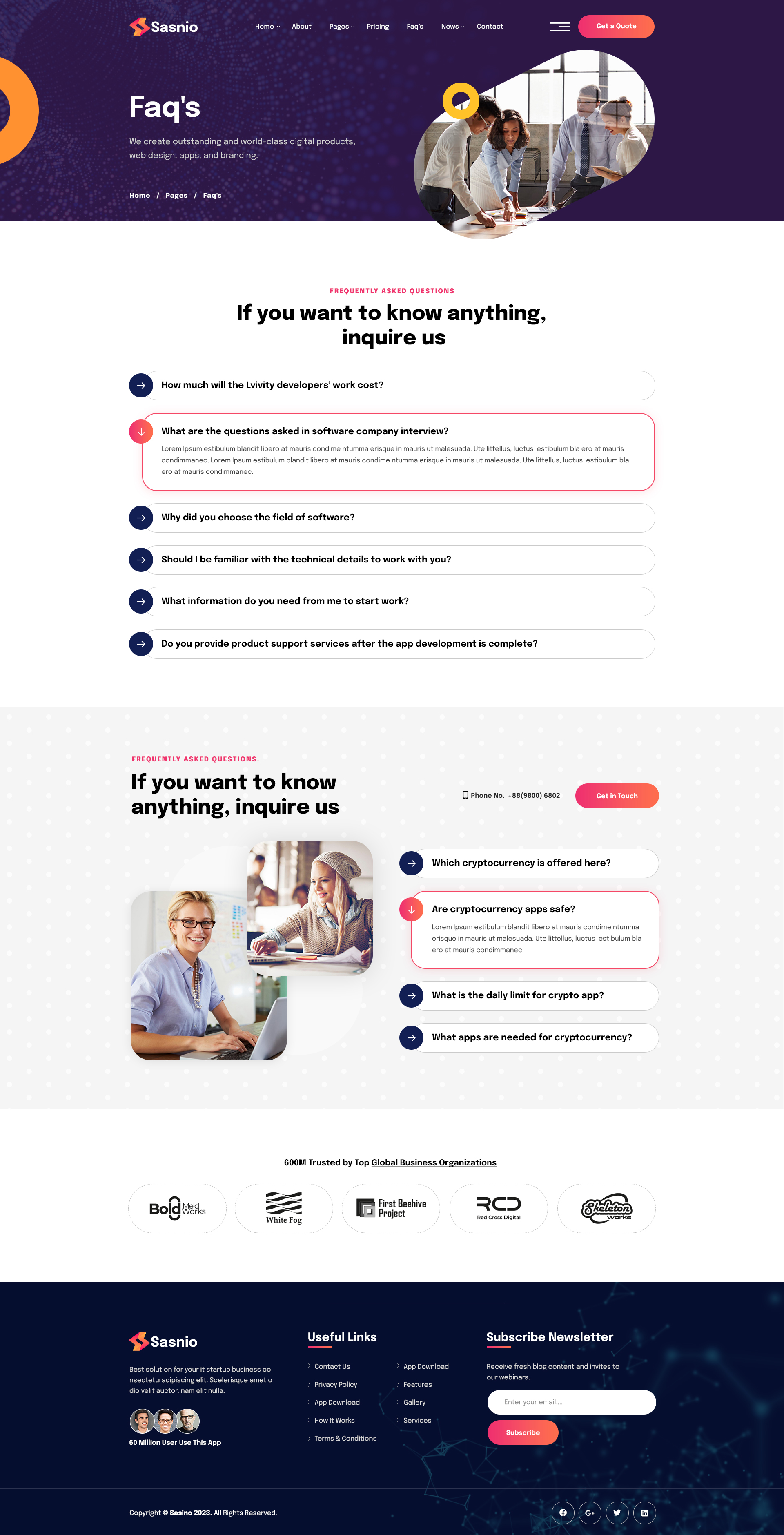 Sasnio | Saas Software & Startup Agency PSD Template by winsfolio ...