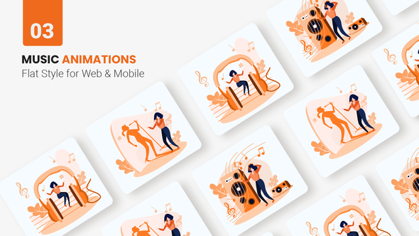 Music App Animations - Flat Concept, After Effects Project Files ...
