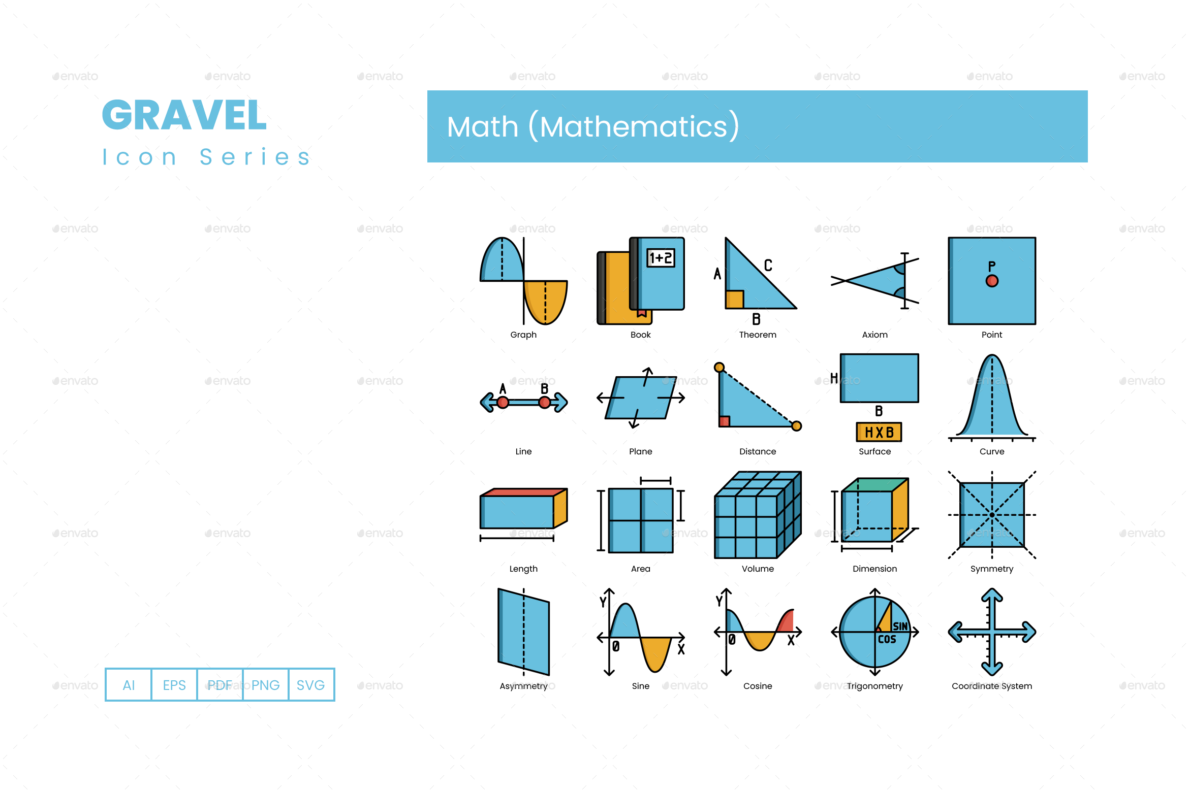 85 Math (Mathematics) Icons | Gravel Series, Icons | GraphicRiver