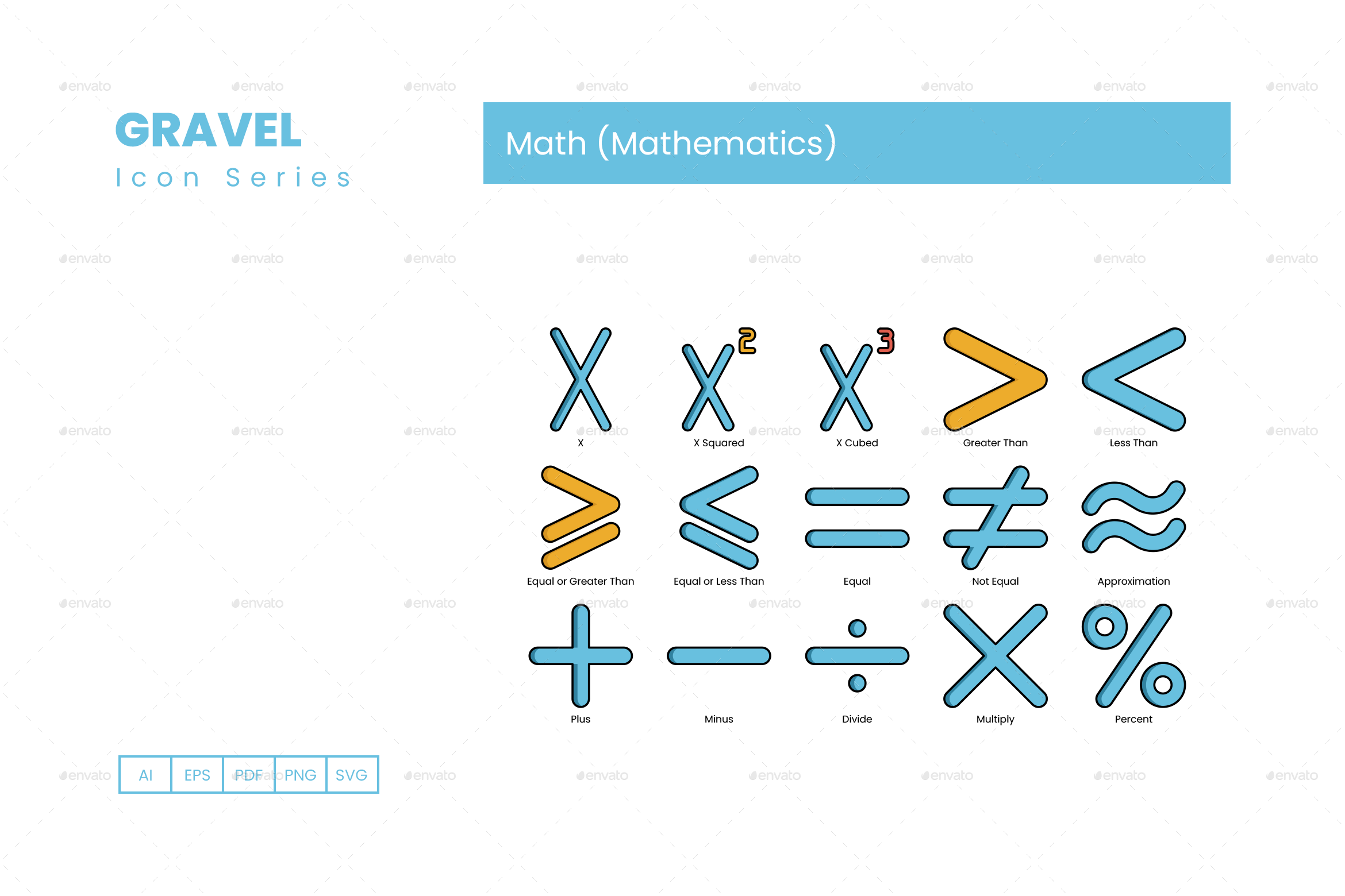 85 Math (Mathematics) Icons | Gravel Series, Icons | GraphicRiver