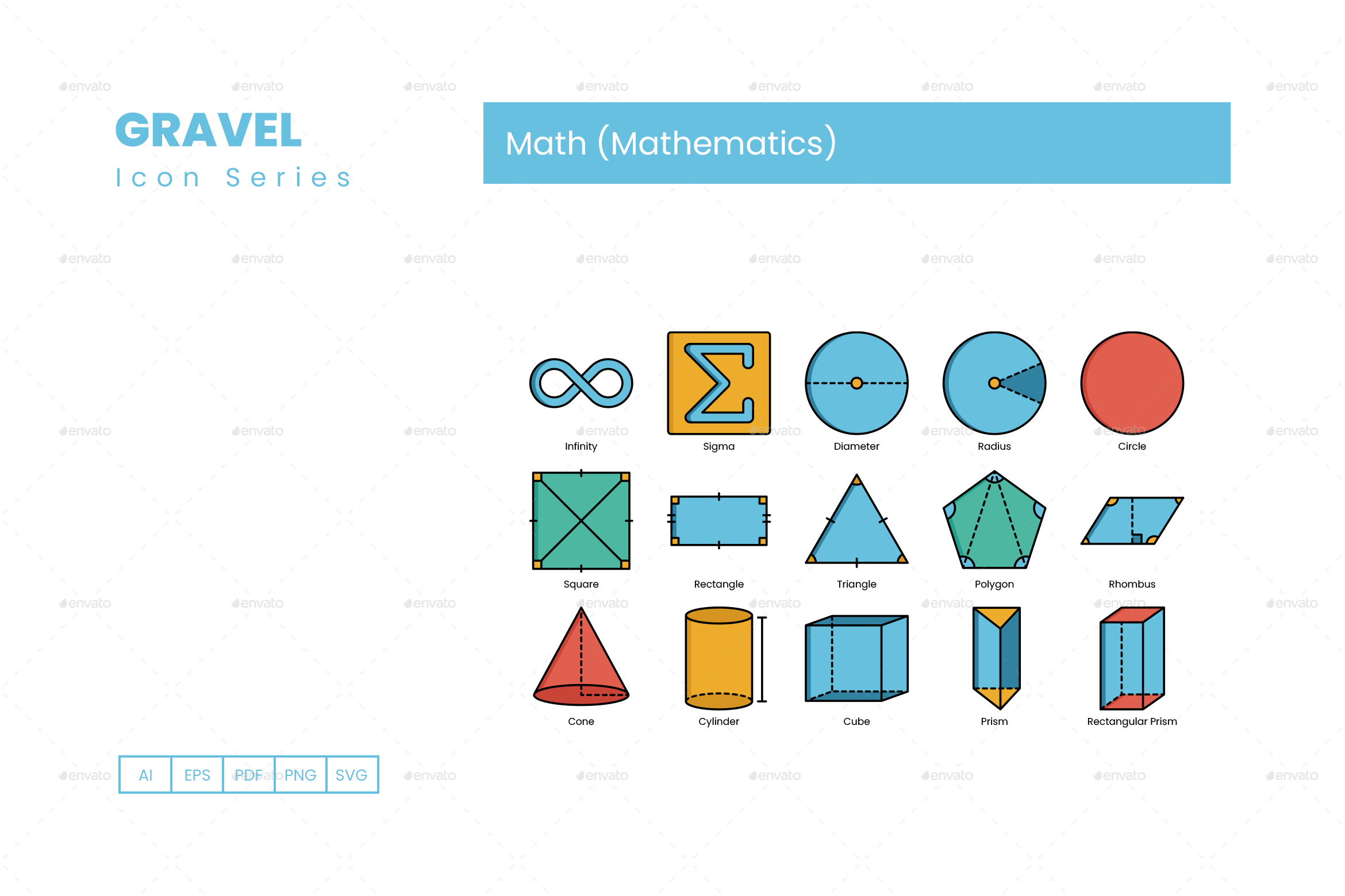 85 Math (Mathematics) Icons | Gravel Series, Icons | GraphicRiver