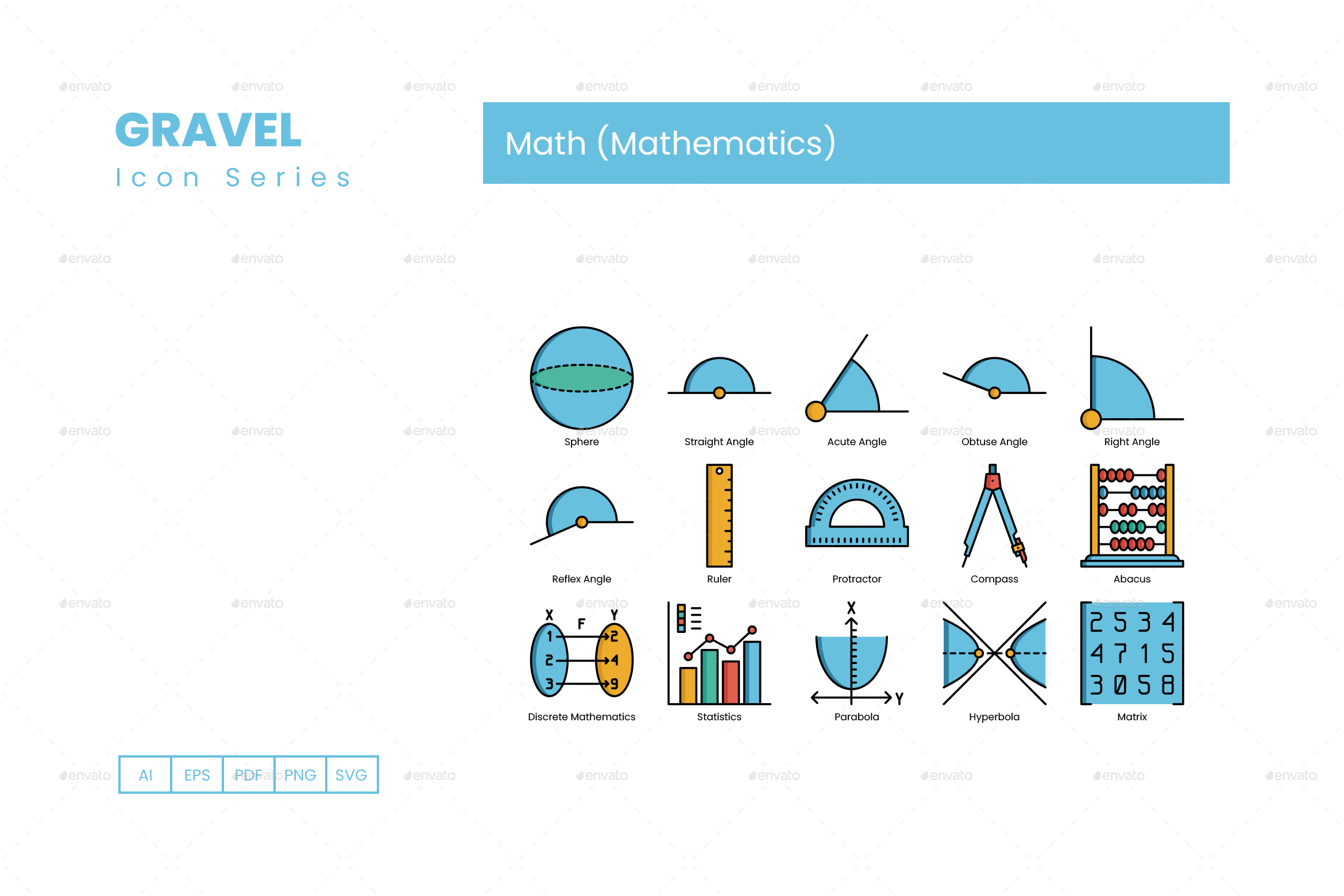 85 Math (Mathematics) Icons | Gravel Series, Icons | GraphicRiver