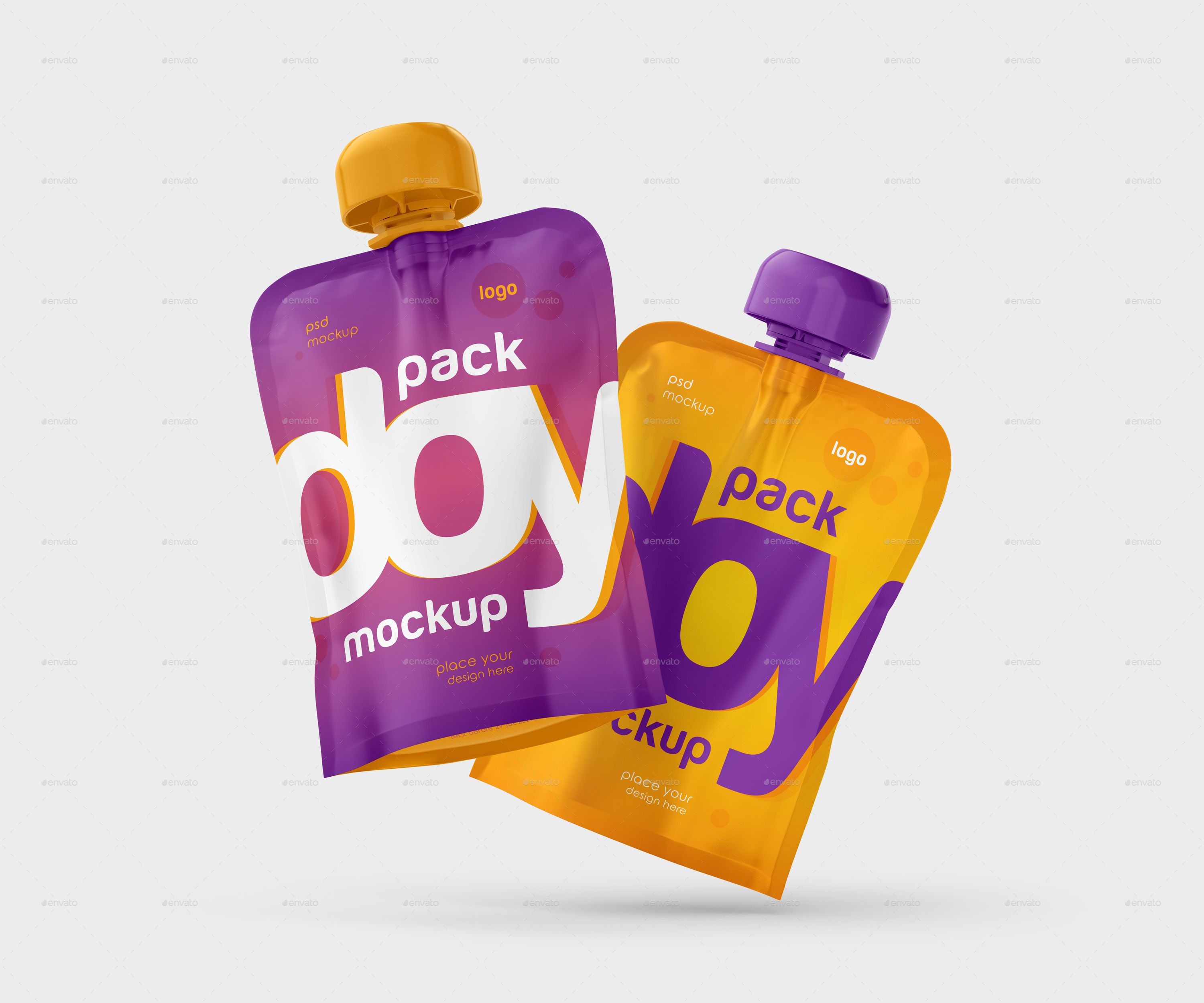 Glossy Doy Pack Mockup Set, Graphics | GraphicRiver