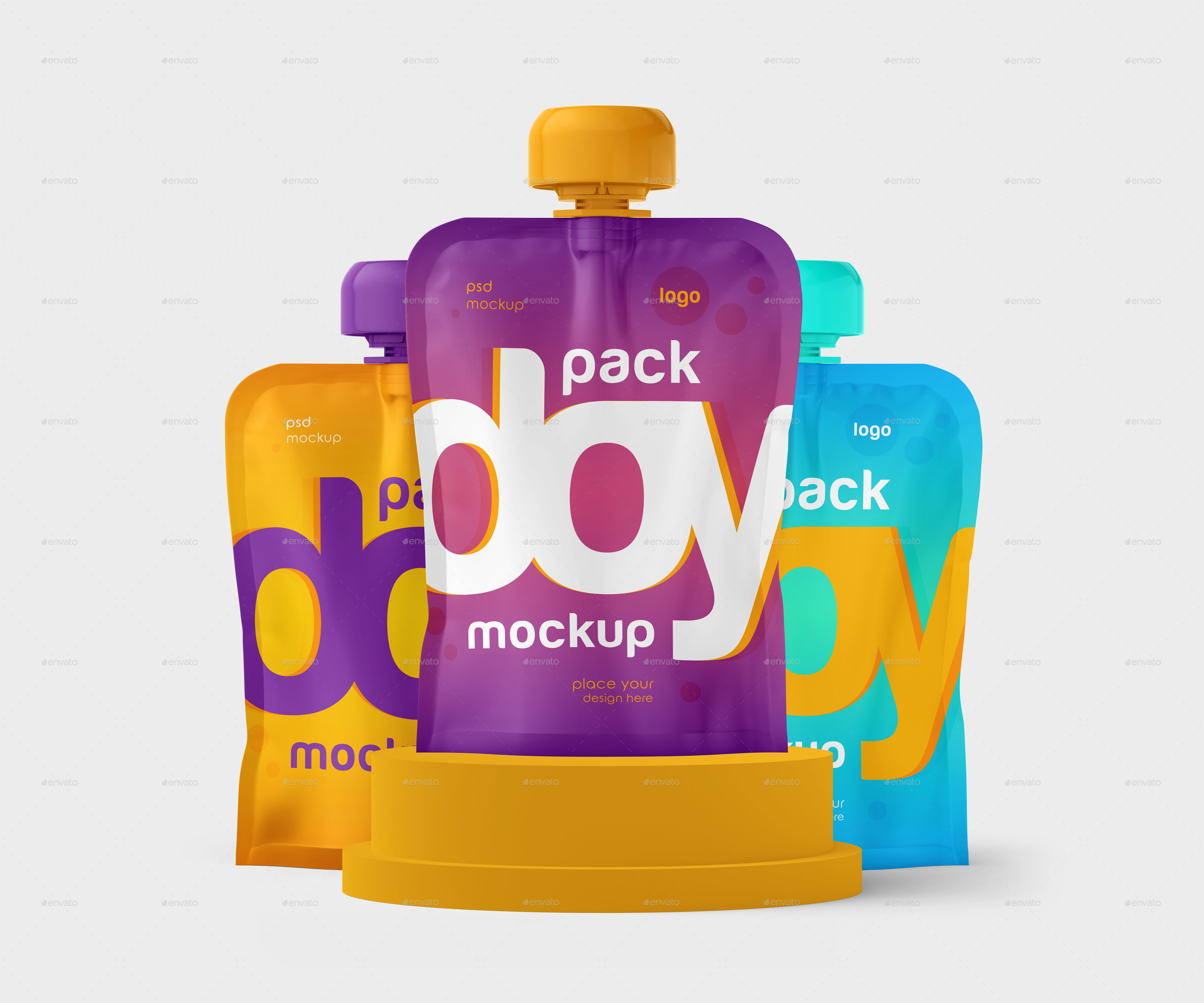 Glossy Doy Pack Mockup Set, Graphics | GraphicRiver
