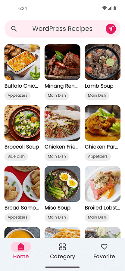 WordPress Recipes App by solodroid | CodeCanyon