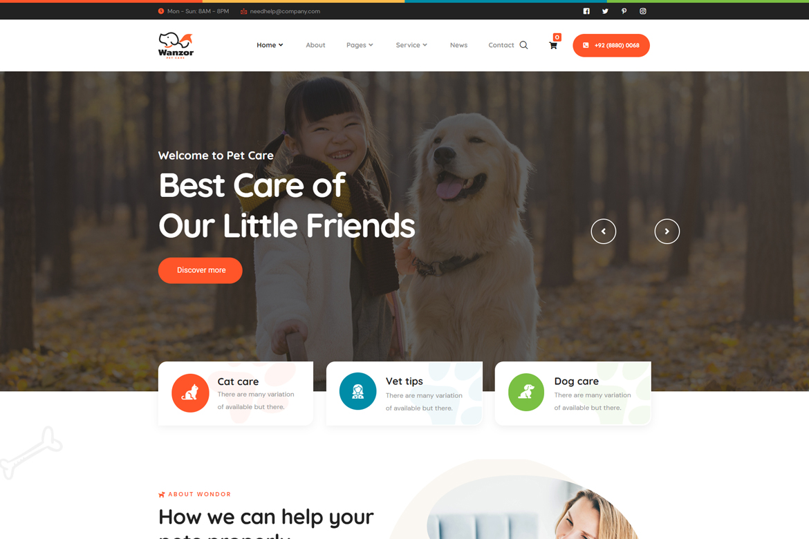 Wanzor - Pet Care & Pet Shop Elementor Pro Template Kit by surisoft