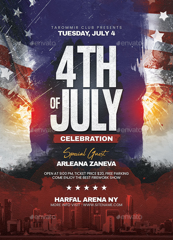 4th of July Flyer Template, Print Templates | GraphicRiver