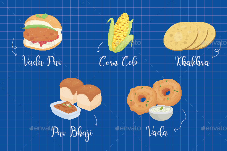 Authentic Indian Foods Vector Pack, Vectors | GraphicRiver