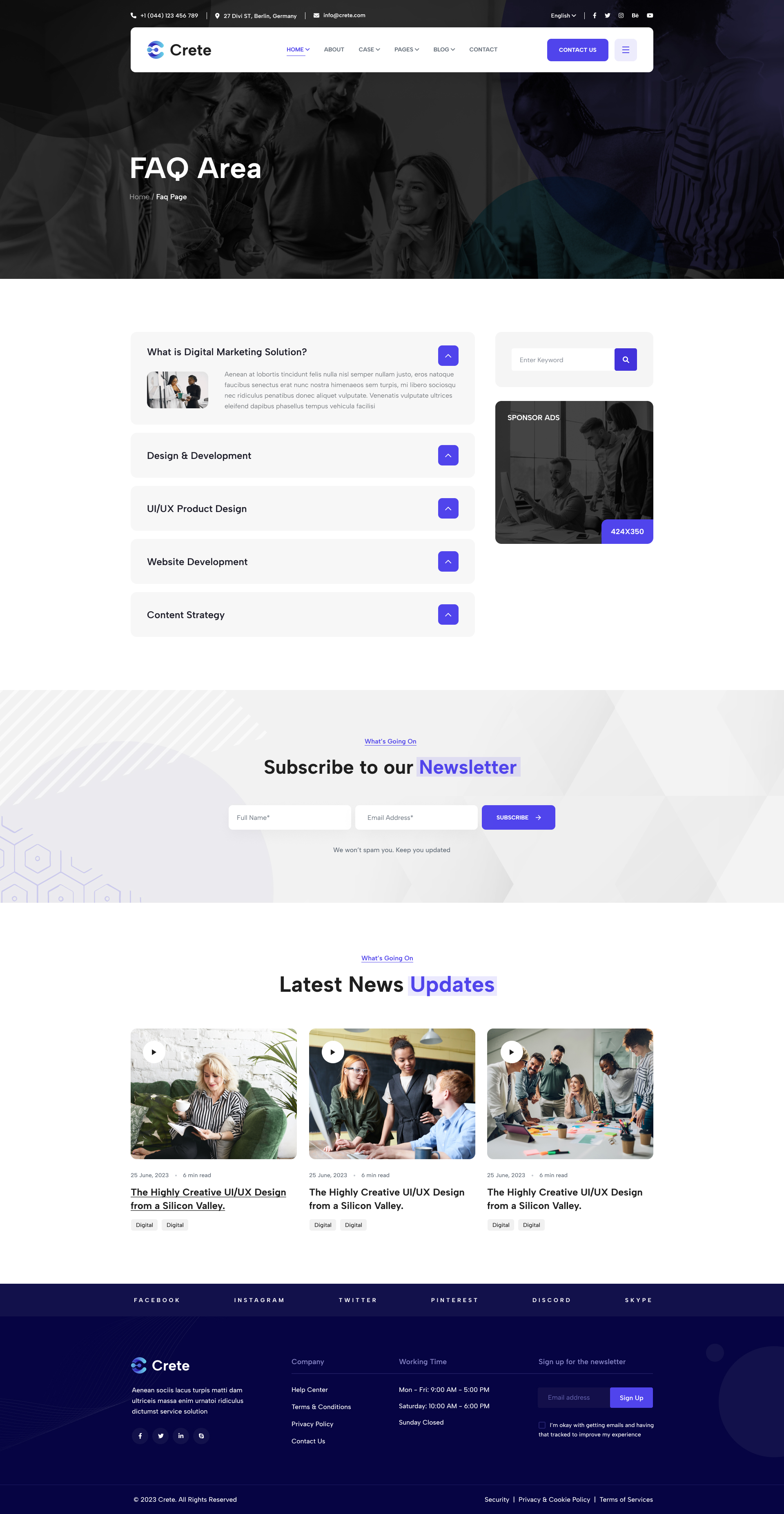Crete - Personal Portfolio and Creative Agency Figma Template by Mate ...