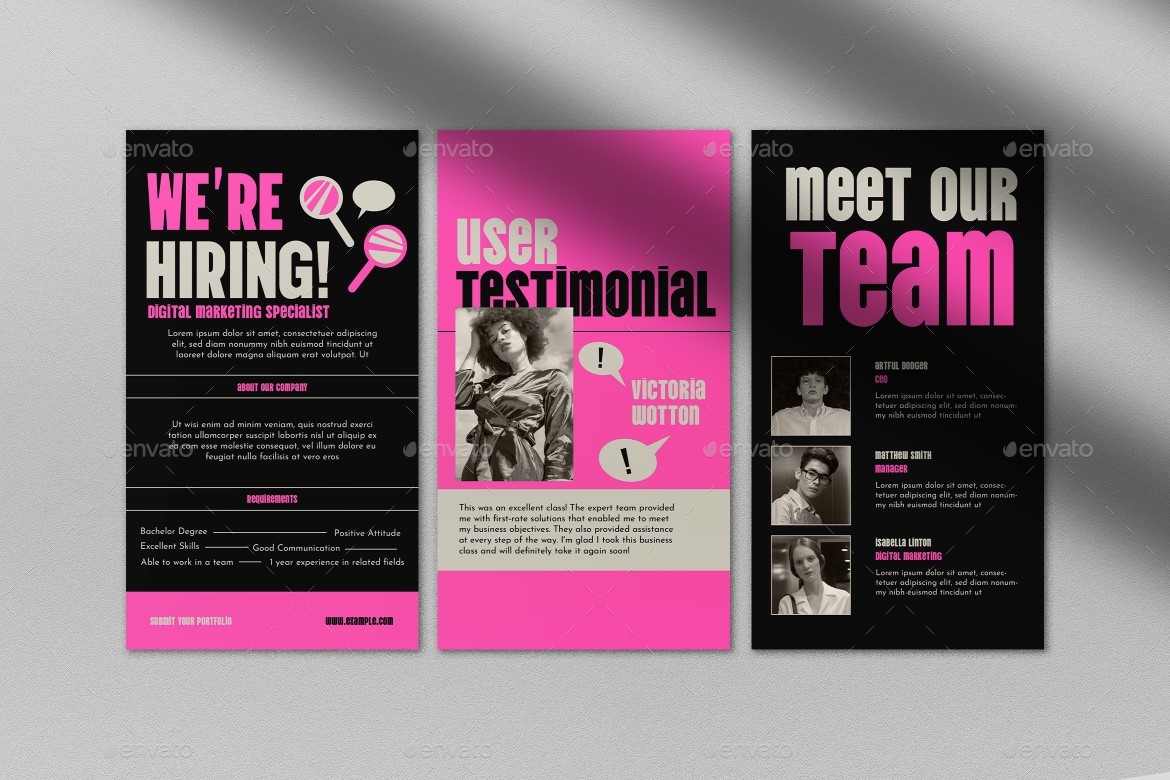 Pink Flat Design Business Instagram Pack, Web Elements | GraphicRiver