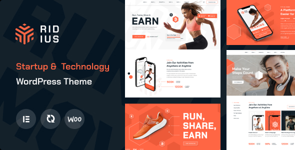 Ridius - Startup & Technology WordPress Theme by WebGeniusLab | ThemeForest