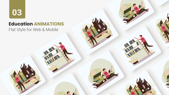 Education School Animations - Flat Concept, After Effects Project Files