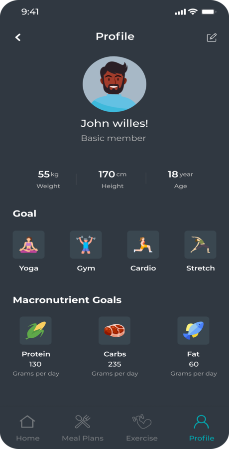 FitMeal ANDROID + IOS + FIGMA + XD | UI Kit | Flutter | Fitness & Meal ...