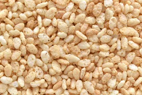 Crispy rice cereal texture background. Stock Photo by Maliflower73