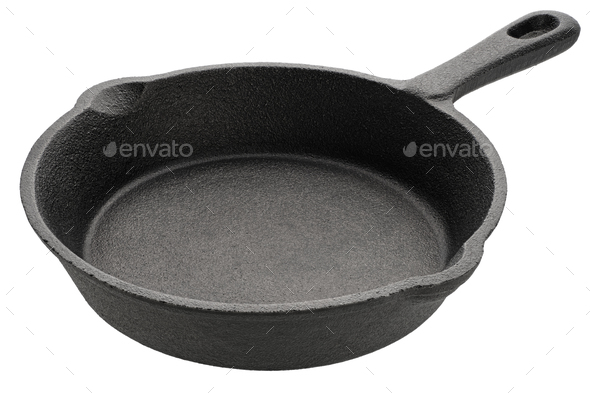 Empty round frying pan Stock Photo by sergeyskleznev | PhotoDune