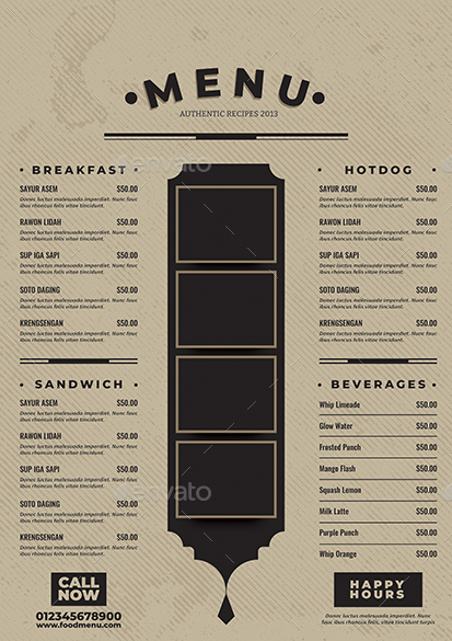 Classic Food Menu, Print Templates | GraphicRiver