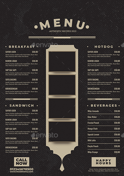 Classic Food Menu, Print Templates | GraphicRiver