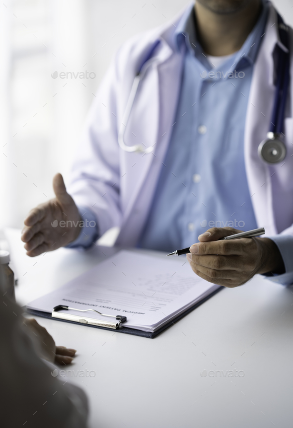 The doctor wrote a detailed description of the patient's condition and ...