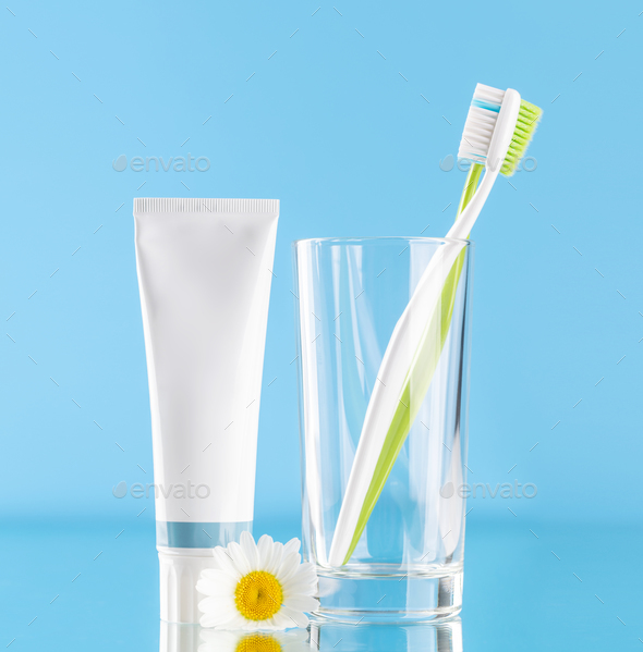 Toothpaste and toothbrushes Stock Photo by karandaev | PhotoDune