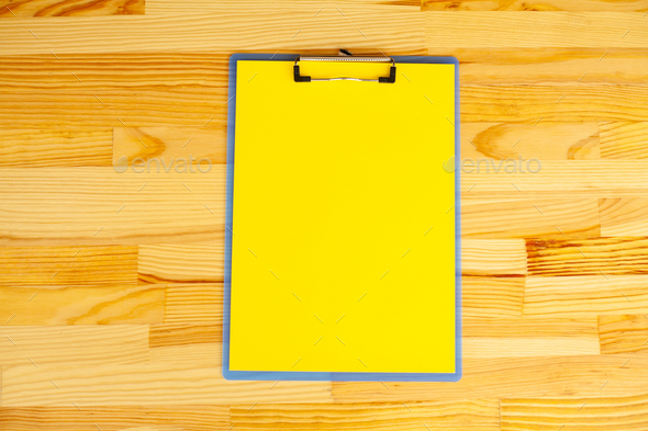 Blank Folder with Yellow Paper. Hand that Holding Folder and Handle on ...