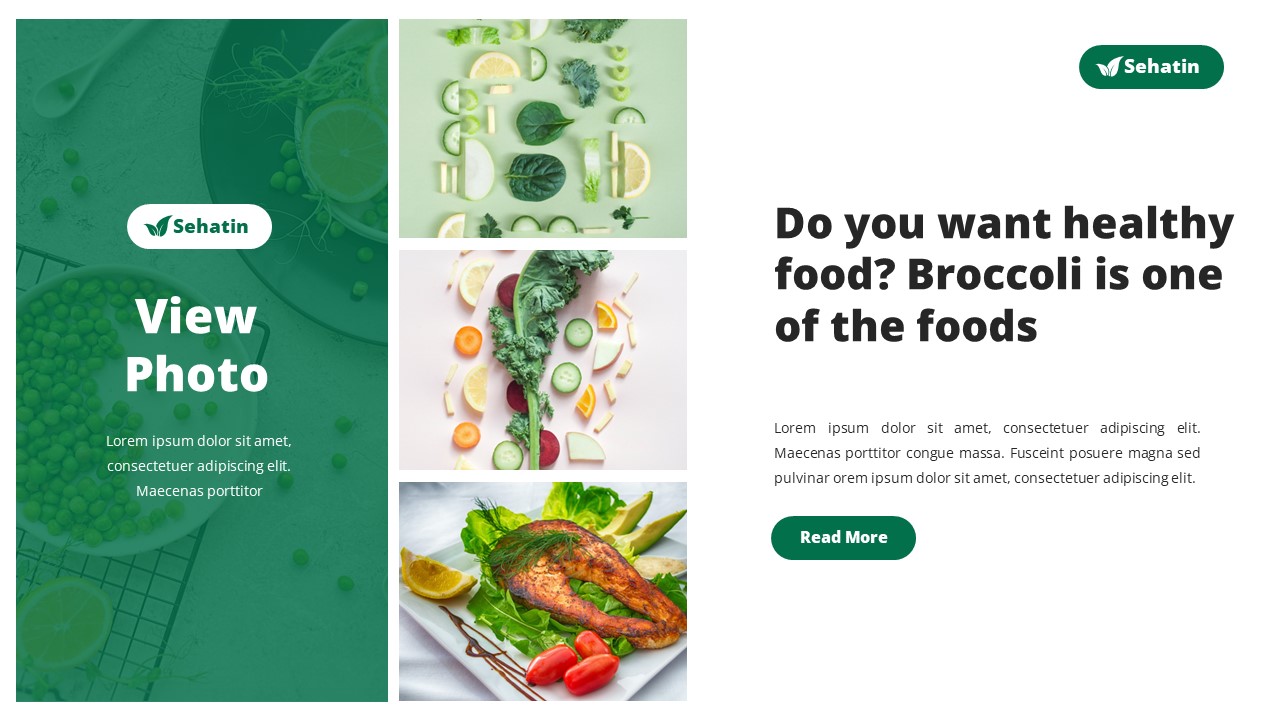 Sehatin - Healthy Food Google Slides Template, Presentation Templates