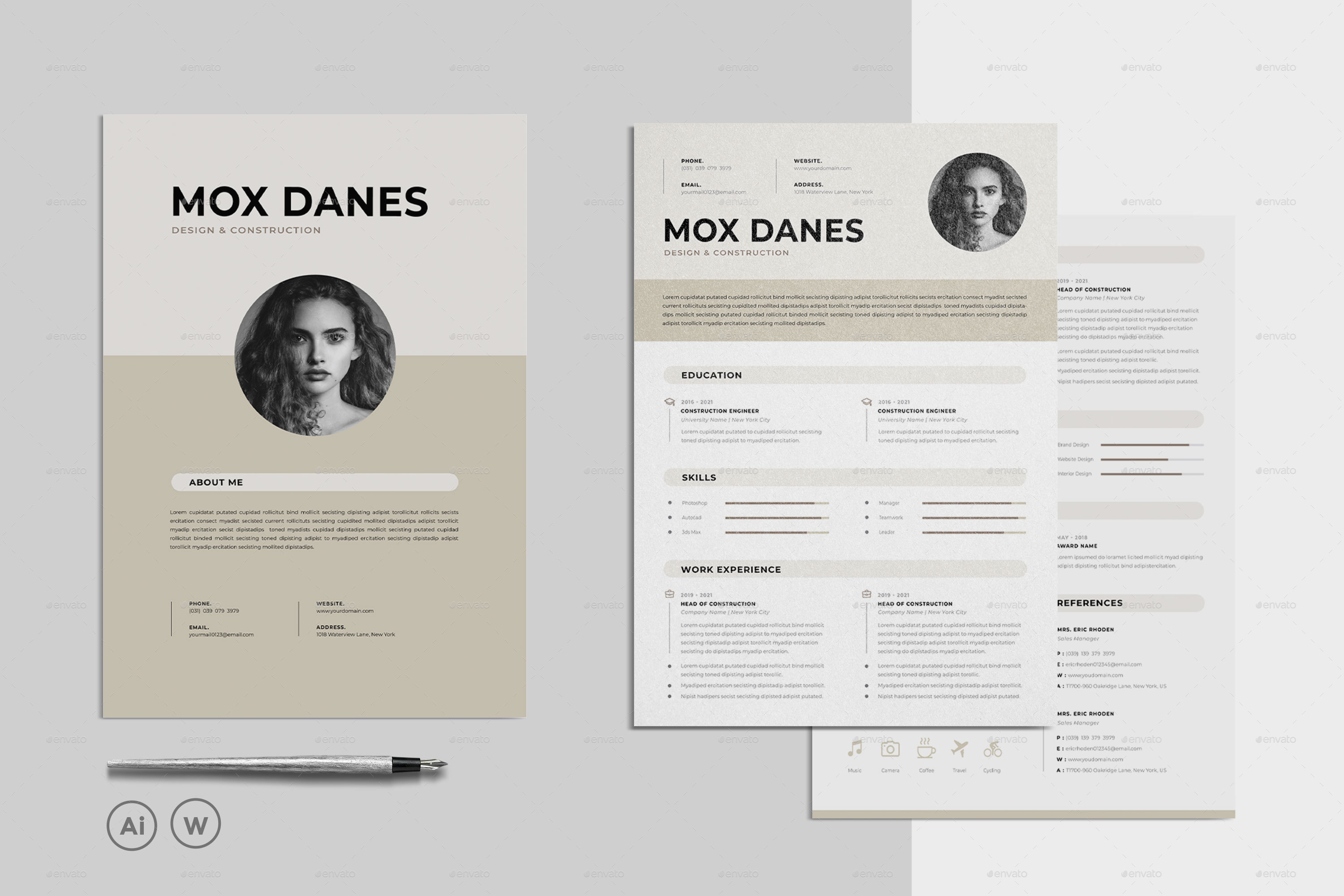 Resume Word Template, Print Templates | GraphicRiver