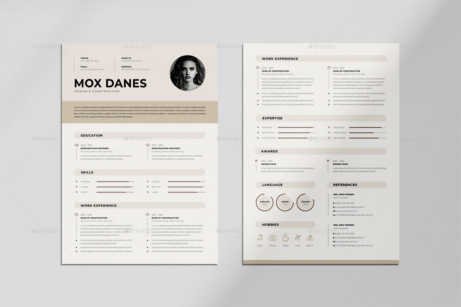 Resume Word Template, Print Templates | GraphicRiver