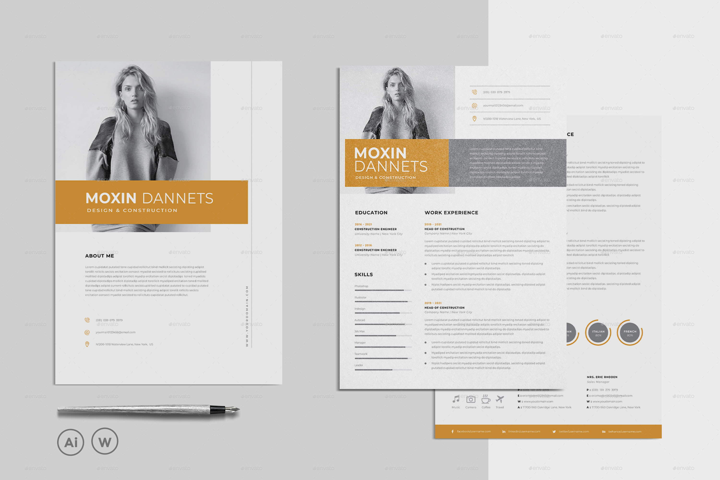 Resume Word Template, Print Templates | GraphicRiver