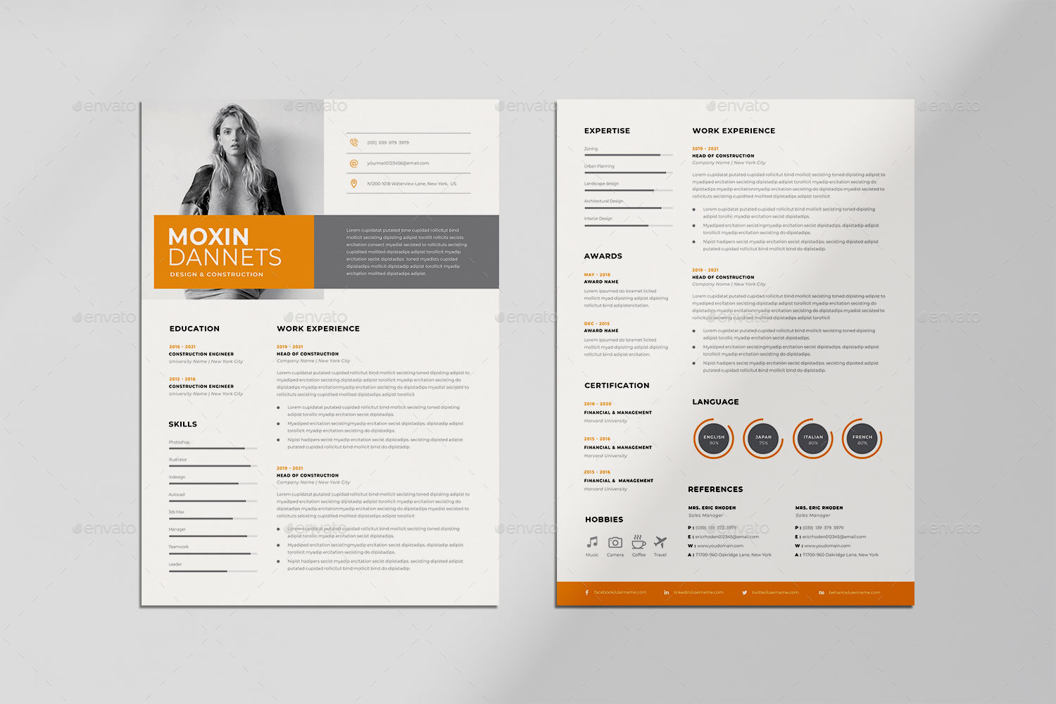 Resume Word Template, Print Templates | GraphicRiver
