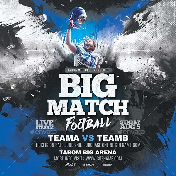 Football Big Match Flyer, Print Templates | GraphicRiver