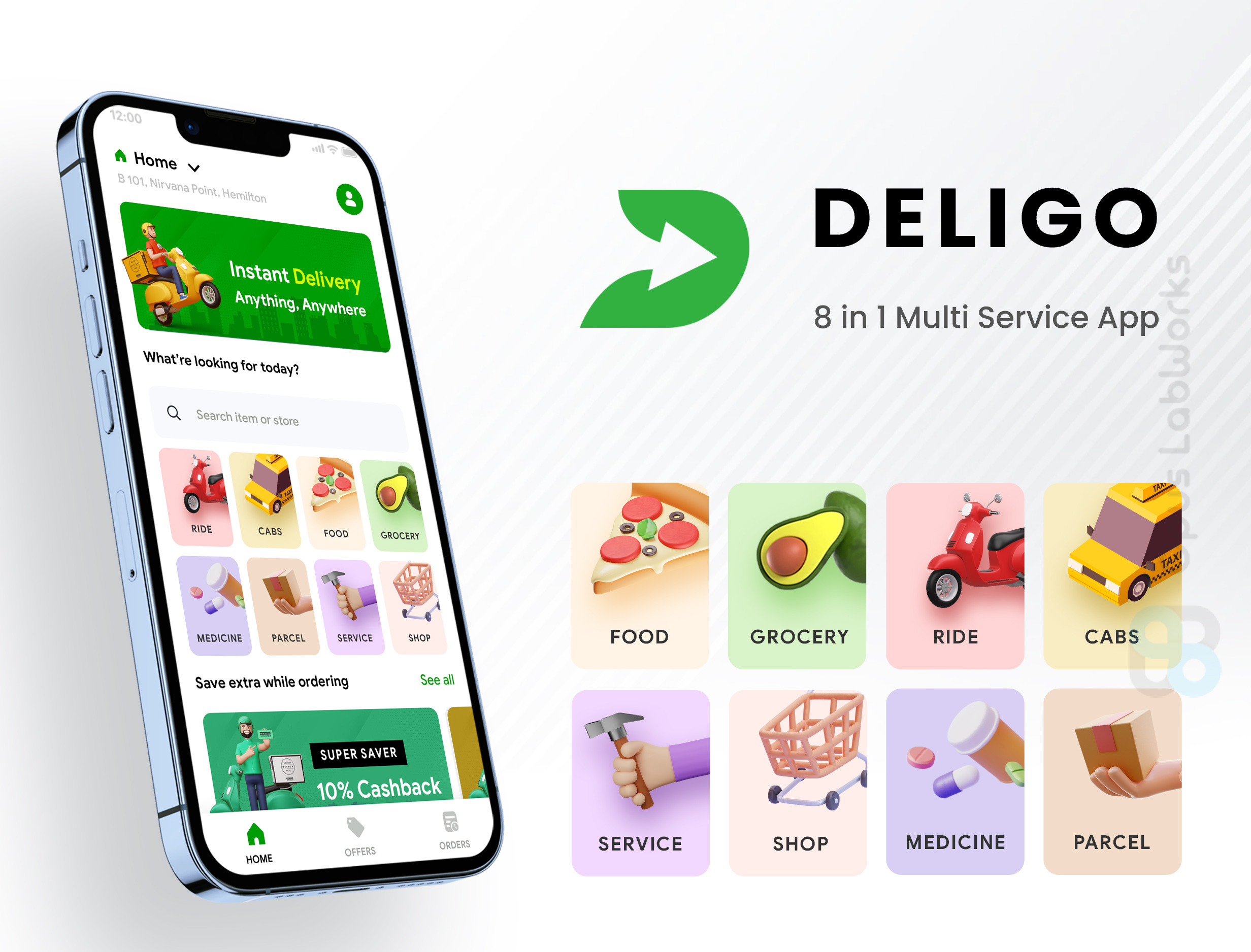 8 in 1 Multi-service App Template | Cab Booking| Handyman| eCommerce ...