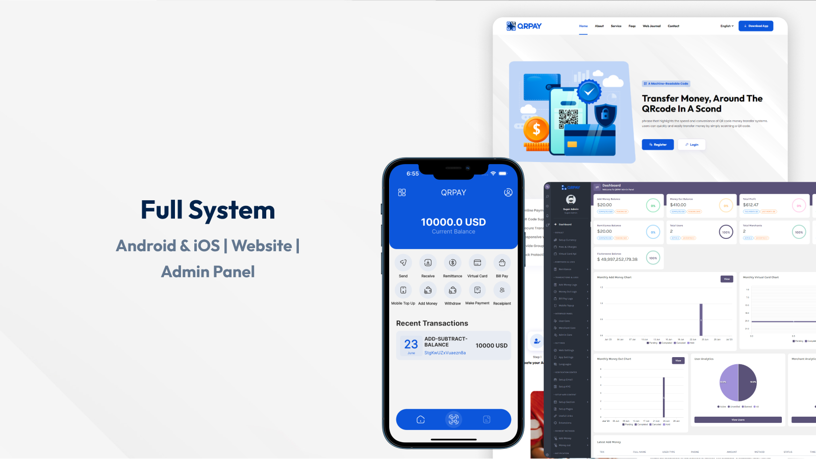 QRPay - Money Transfer with QR Code Full Solution by AppDevsX | CodeCanyon