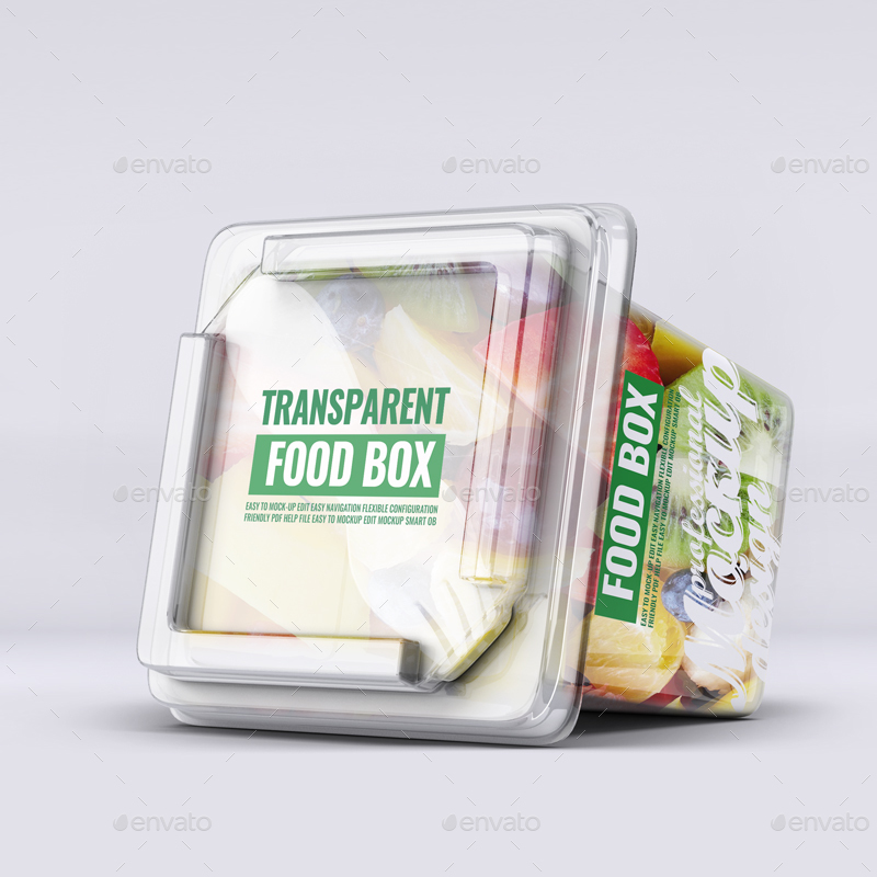 Transparent Food Box Mock-Up, Graphics | GraphicRiver
