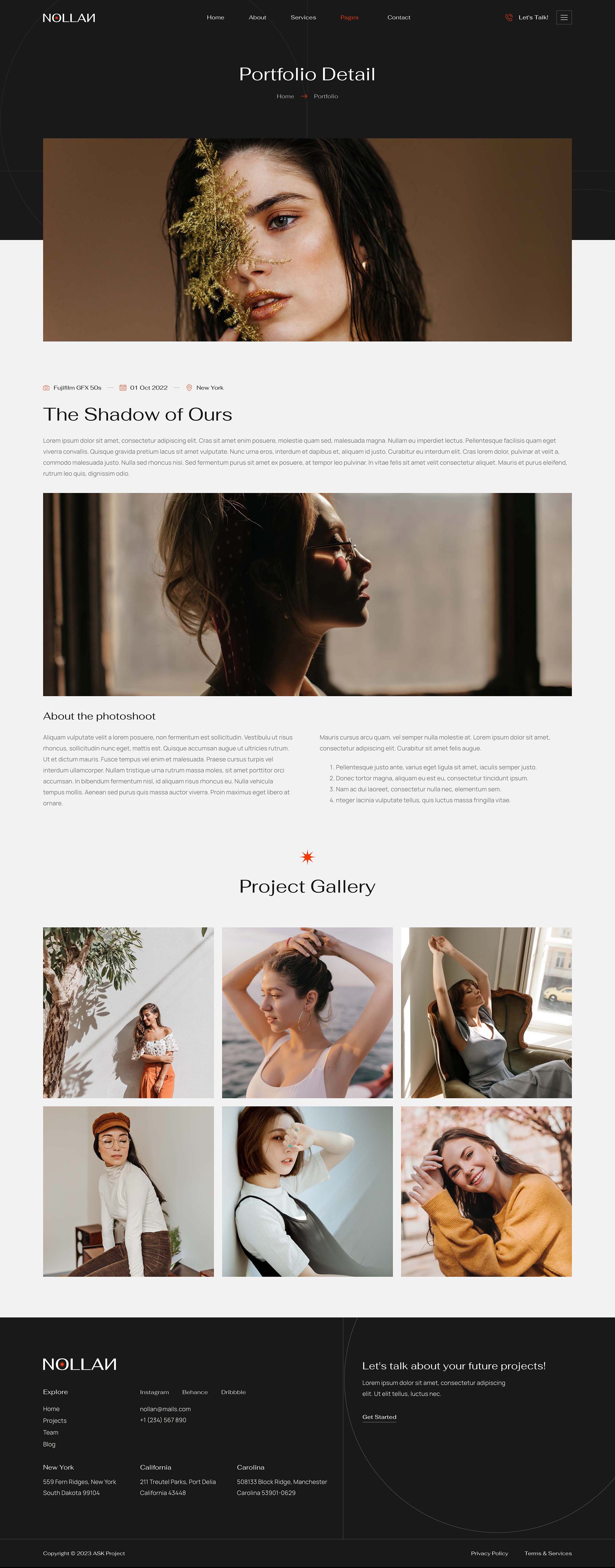 Nollan - Photography & Portfolio Elementor Template Kit by askproject