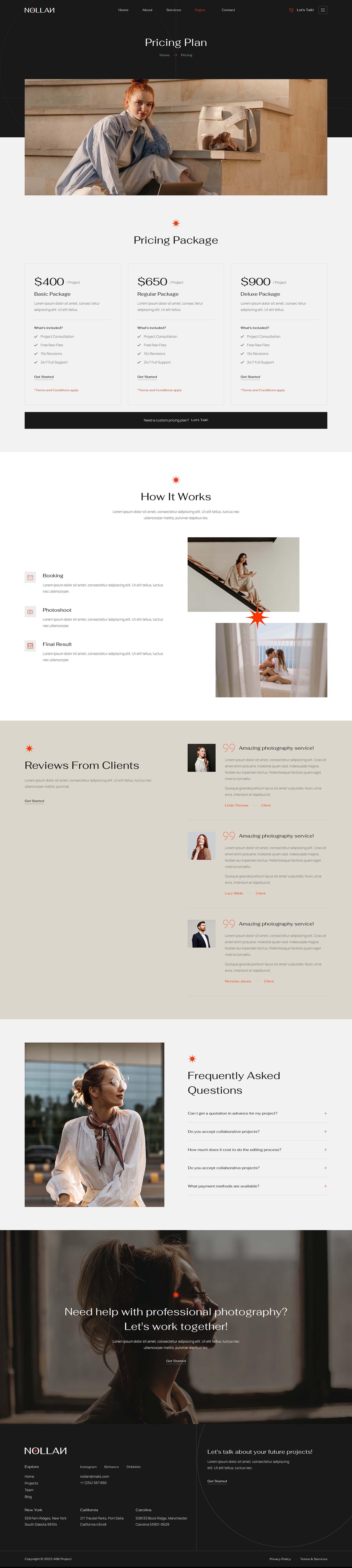 Nollan - Photography & Portfolio Elementor Template Kit by askproject