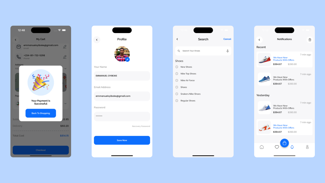 Sneaker Store app - Flutter Mobile App Template by brixetechnology