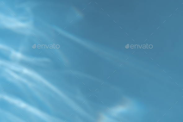 Caustic effect light refraction on blue wall overlay photo mockup ...