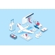 Booking Flight Isometric Concept, Vectors | GraphicRiver