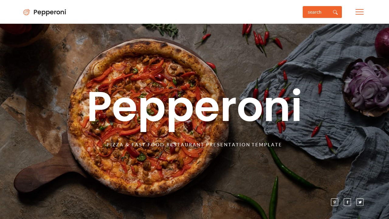 Pepperoni - Pizza & Fast Food Restaurant Google Slides Template ...