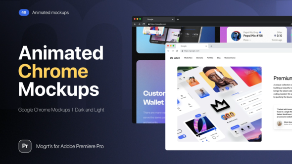 Google Chrome Animated Mockups l MOGRT for Premiere Pro, Premiere Pro ...