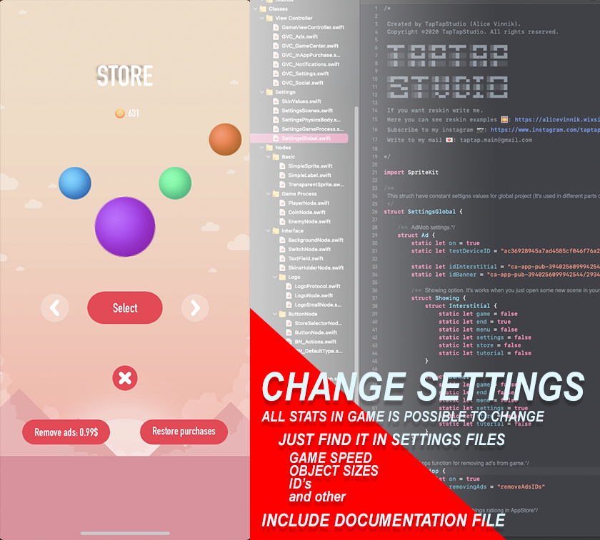 Helix Fall by TapTapStudio | CodeCanyon
