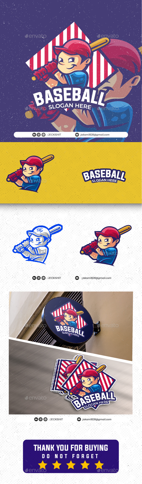 Baseball Cartoon Logo Template, Logo Templates | GraphicRiver